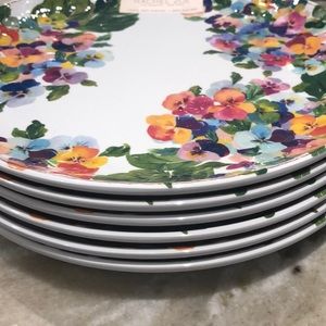 Rachel Zoe | Dining | Rachel Zoe Melamine Spring Pansy Dinner Plates 4 ...